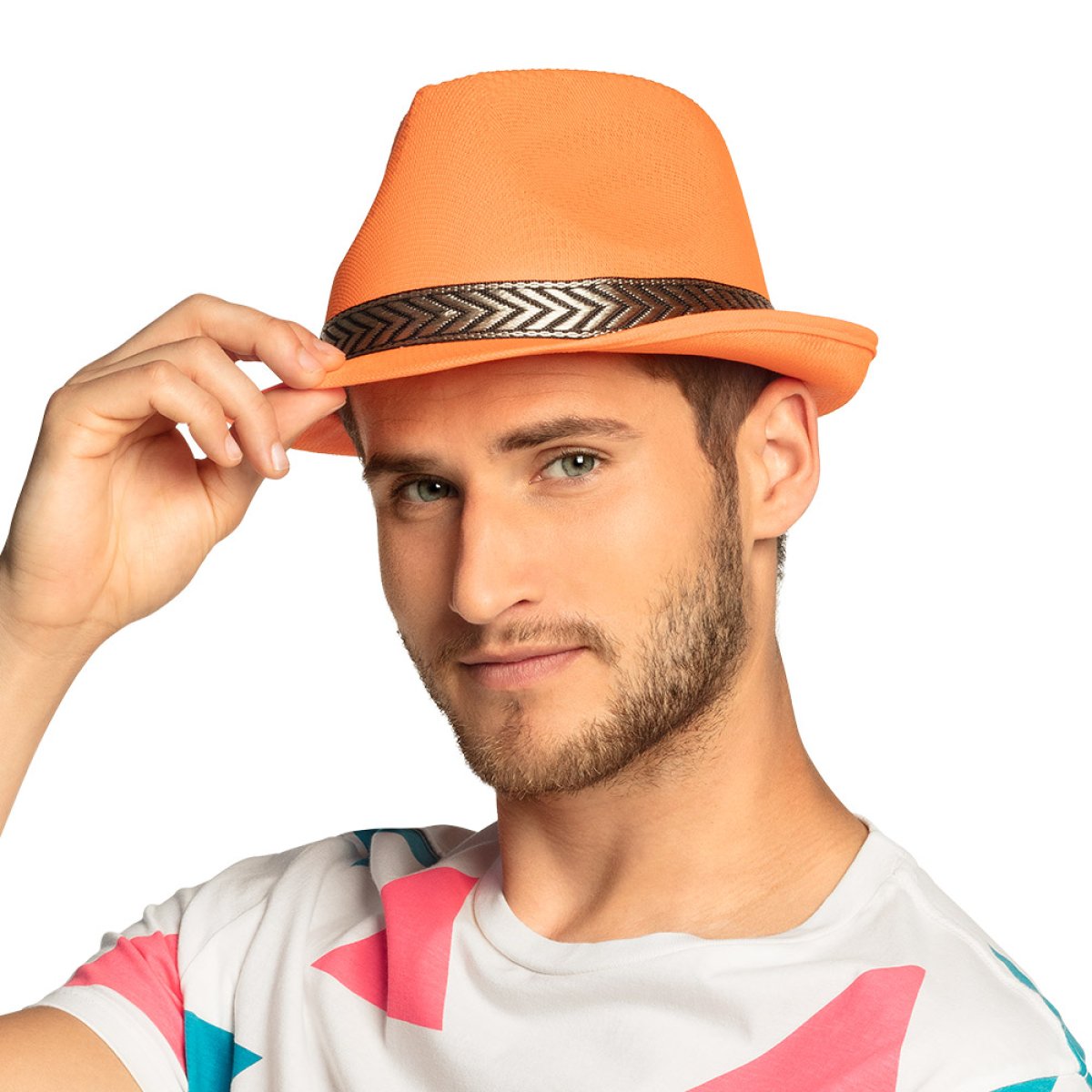 Kjøp Gangster Fedora Neon Oransje Online - Nå kun 59 - Temashop.no