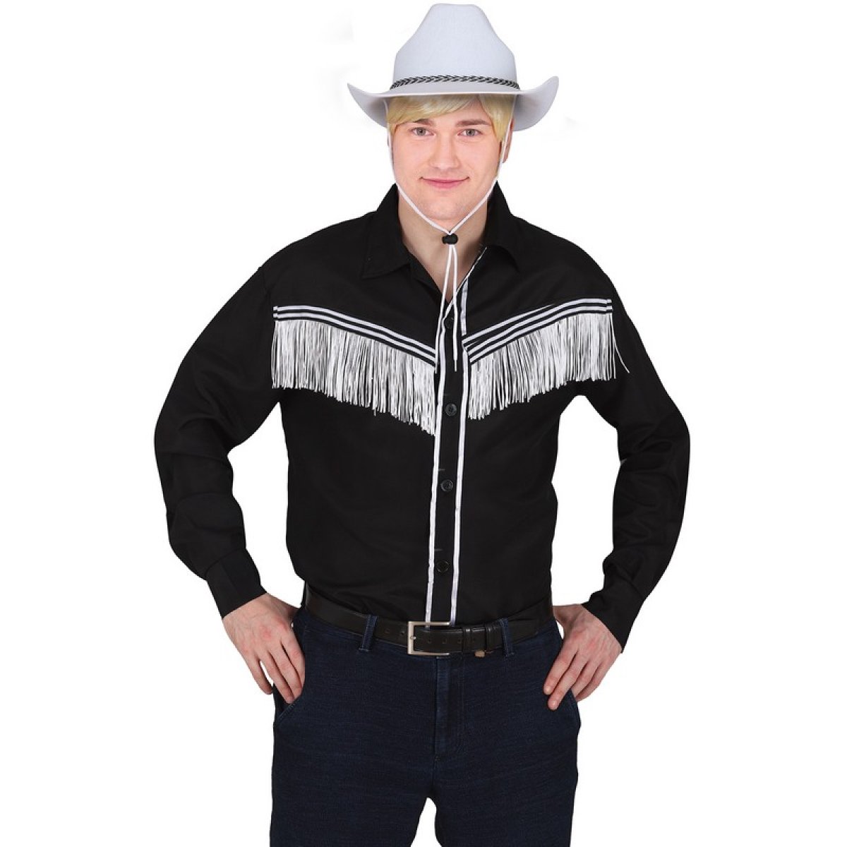 Kjøp Frynsete Cowboyskjorte Svart og Hvit Online - Nå kun 249 - Temashop.no