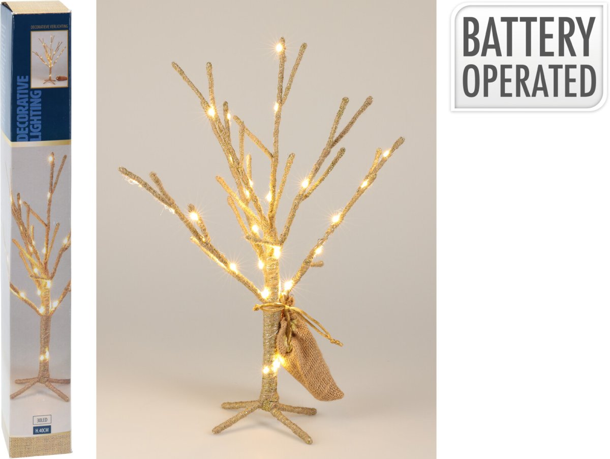 Kjøp LED Jute Juletre Gull Online - Nå kun 149 - Temashop.no