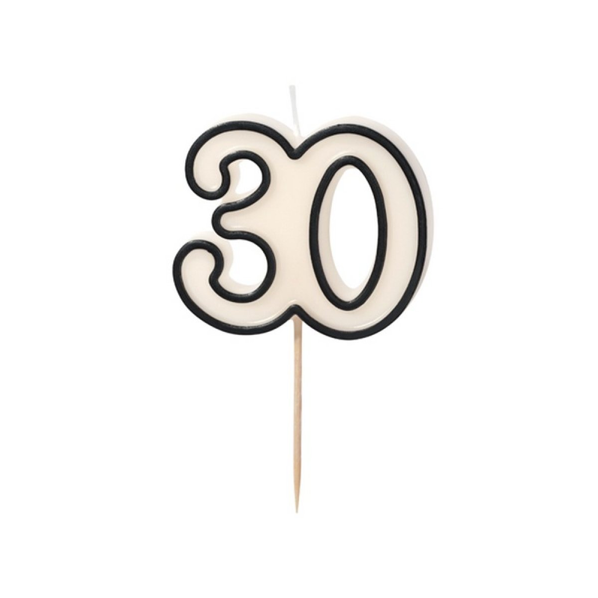 Kjøp 30 År Bursdag Kakelys Svart og Hvit Online - Nå kun 49 - Temashop.no